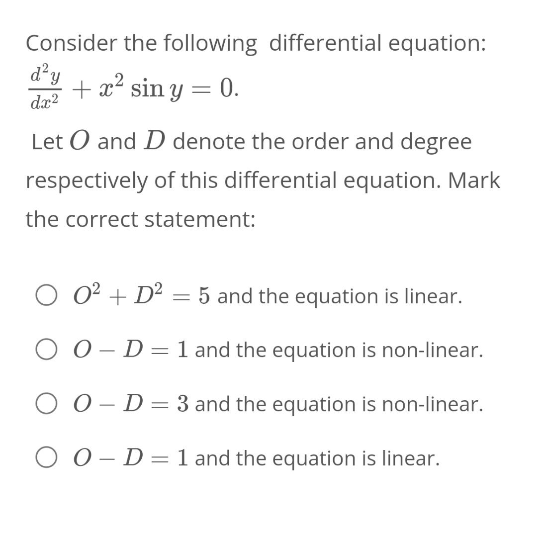 Solved Consider the following differential equation: | Chegg.com
