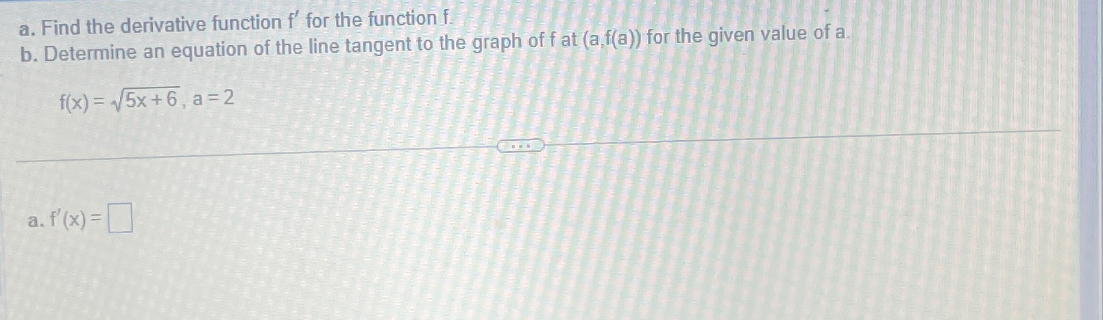 Solved a. ﻿Find the derivative function f' ﻿for the function | Chegg.com