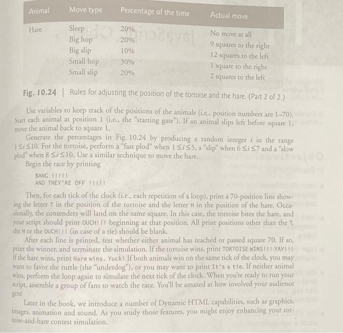 Solved 10.17 (Simulation: The Tortoise and the Hare) In this | Chegg.com