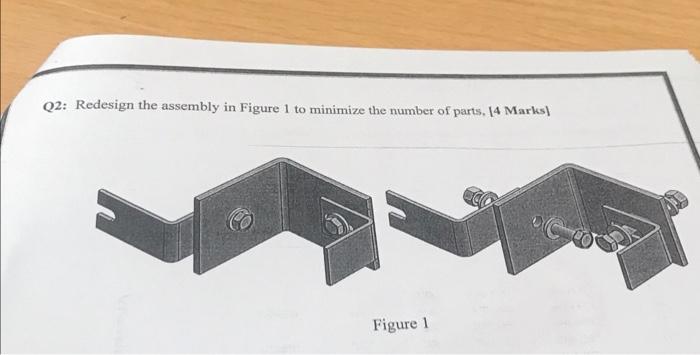 Solved Q2: Redesign the assembly in Figure 1 to minimize the | Chegg.com