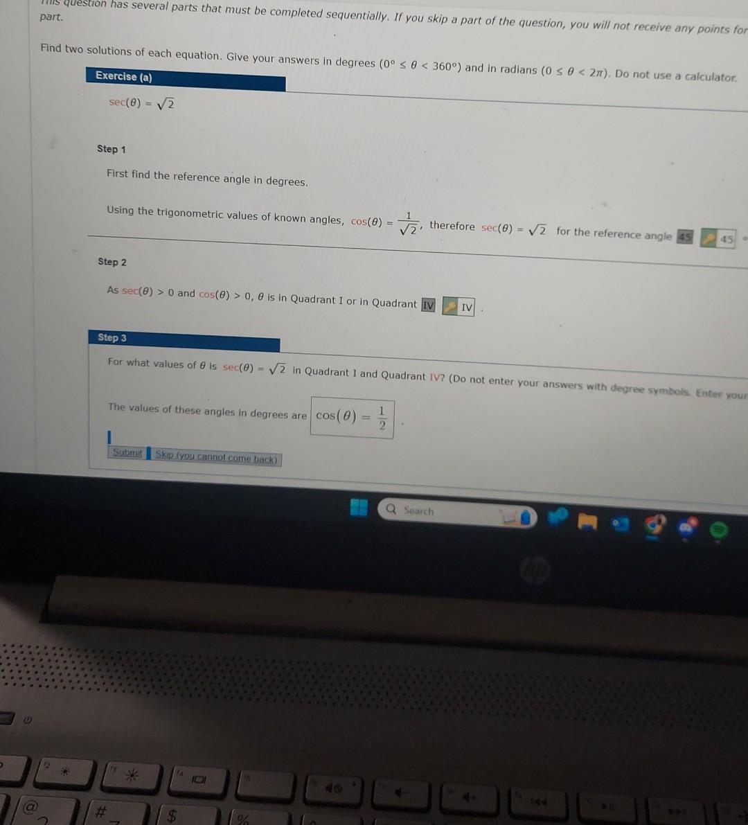 Solved part. several parts that must be completed | Chegg.com
