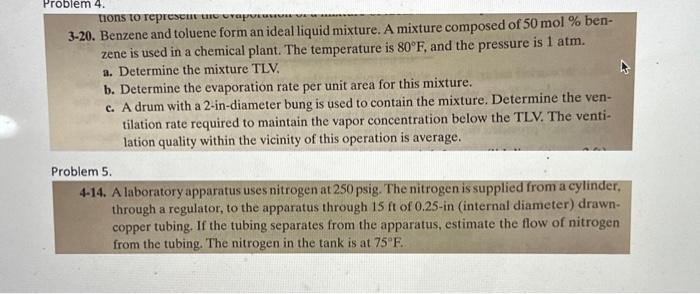 Solved 3-20. Benzene and toluene form an ideal liquid | Chegg.com