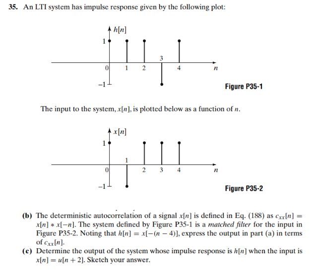 gufe P35-2An LTI system has impulse response given by | Chegg.com