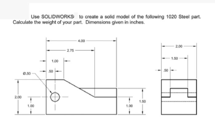 Solved Use SOLIDWORKS to create a solid model of the | Chegg.com