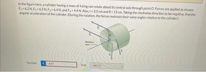 Solved In the figure here, a cylinder having a mass of 4.6 | Chegg.com