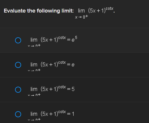 Solved Evaluate the following limit: | Chegg.com