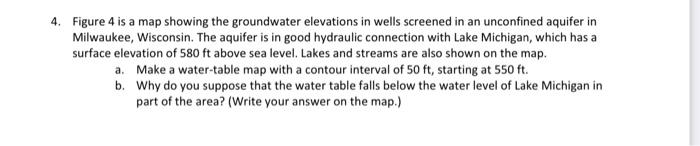 Solved 4. Figure 4 is a map showing the groundwater | Chegg.com