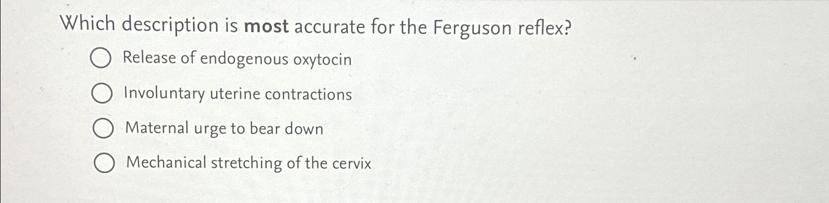 Solved Which description is most accurate for the Ferguson | Chegg.com