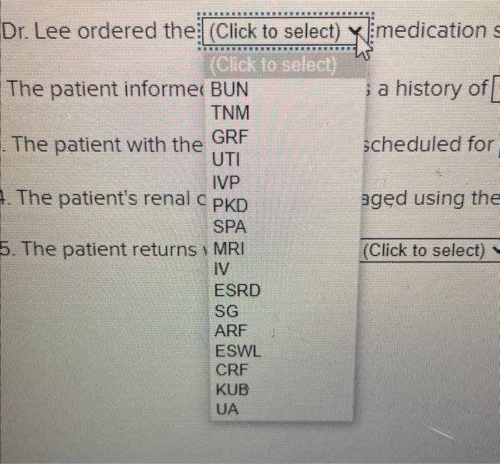 Solved 1. Dr. Lee ordered the medication stat. 2. The | Chegg.com