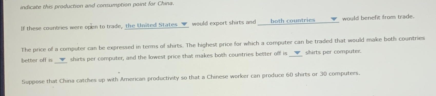 Solved indicate this production and consumption point for | Chegg.com