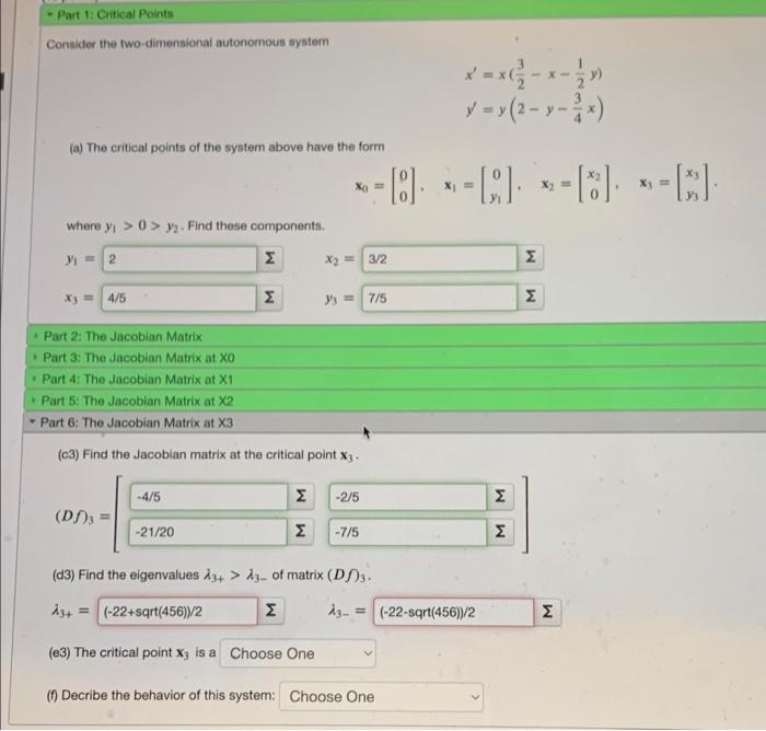 Solved Part 1: Critical Points Consider the two-dimensional | Chegg.com
