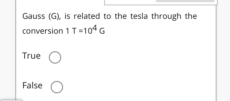 Solved Gauss (G), ﻿is related to the tesla through | Chegg.com