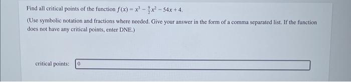Solved Find all critical points of the function | Chegg.com