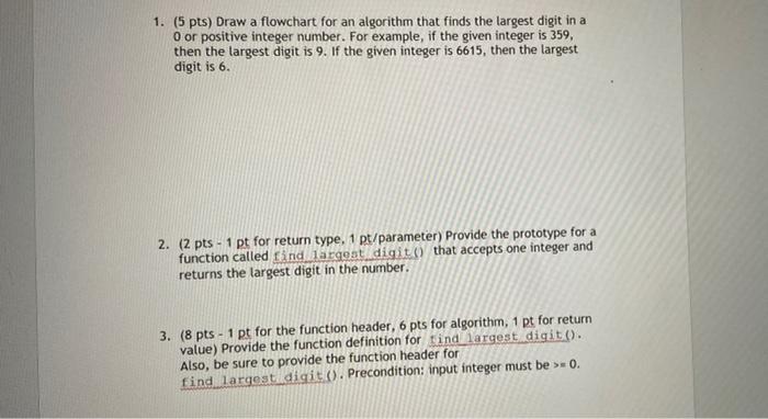 Solved 1. (5 pts) Draw a flowchart for an algorithm that | Chegg.com Solved 1. (5 pts) Draw a flowchart for an algorithm that | Chegg.com