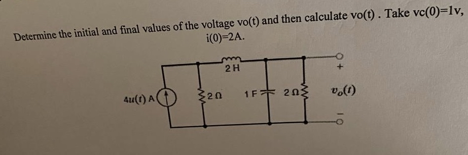 Solved Determine the initial and final values of the voltage | Chegg.com