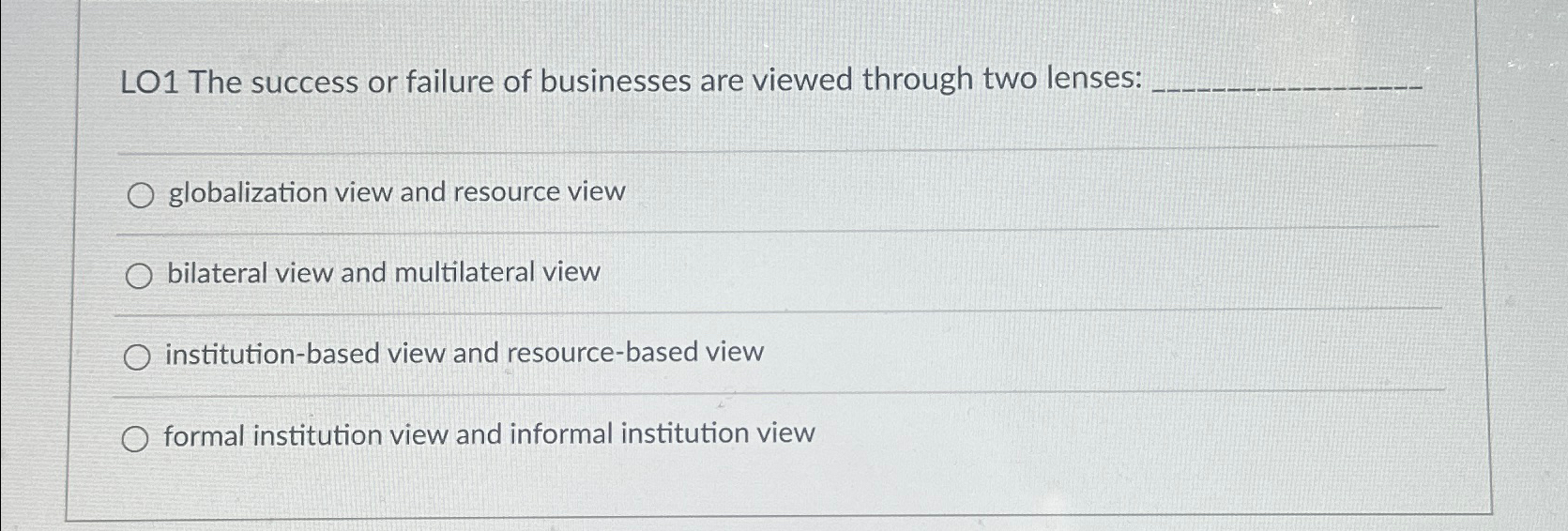 Solved L01 ﻿The success or failure of businesses are viewed | Chegg.com
