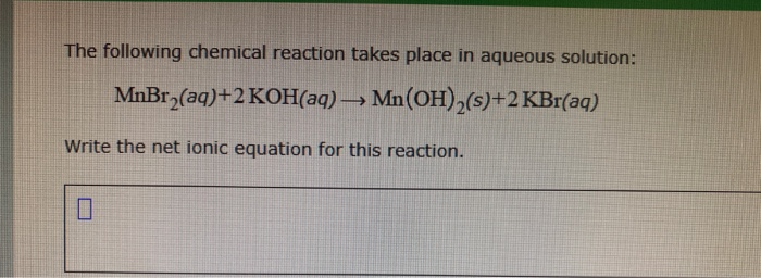 Solved The following chemical reaction takes place in | Chegg.com