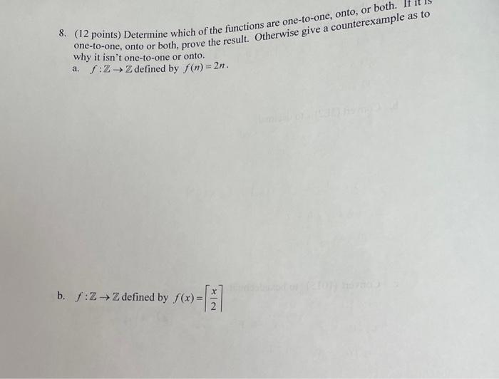 Solved 8. (12 points) Determine which of the functions are | Chegg.com