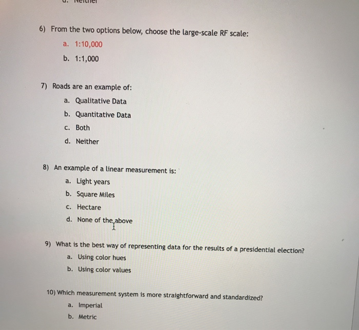 Solved 6) From the two options below, choose the large-scale | Chegg.com
