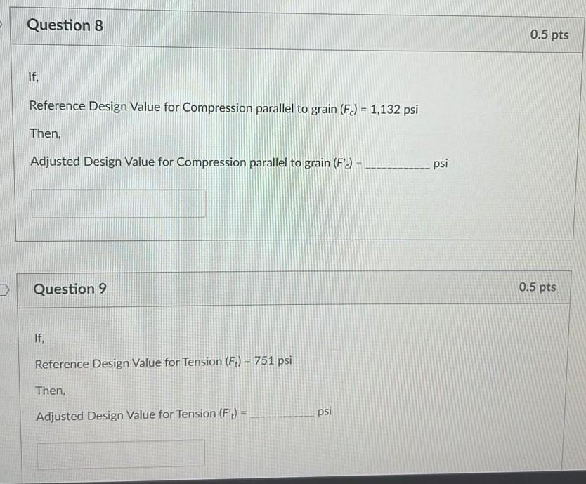 Solved Reference Design Value for Compression Parallel to | Chegg.com