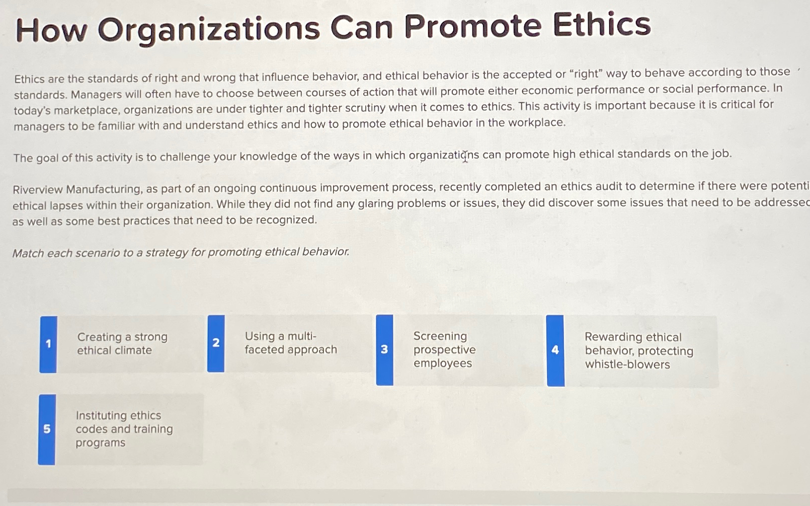 Solved How Organizations Can Promote EthicsEthics are the | Chegg.com