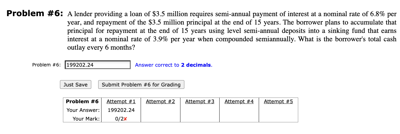 Solved Problem \#6: A lender providing a loan of \( \$ | Chegg.com