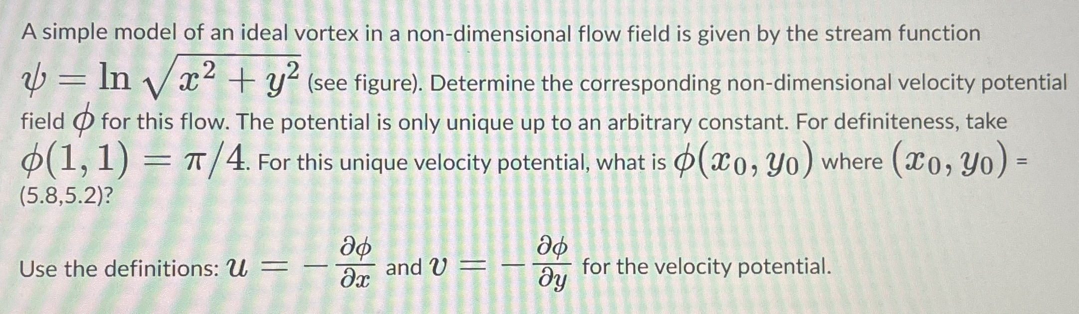 Solved by an EXPERT A simple model of an ideal vortex in a | Chegg.com