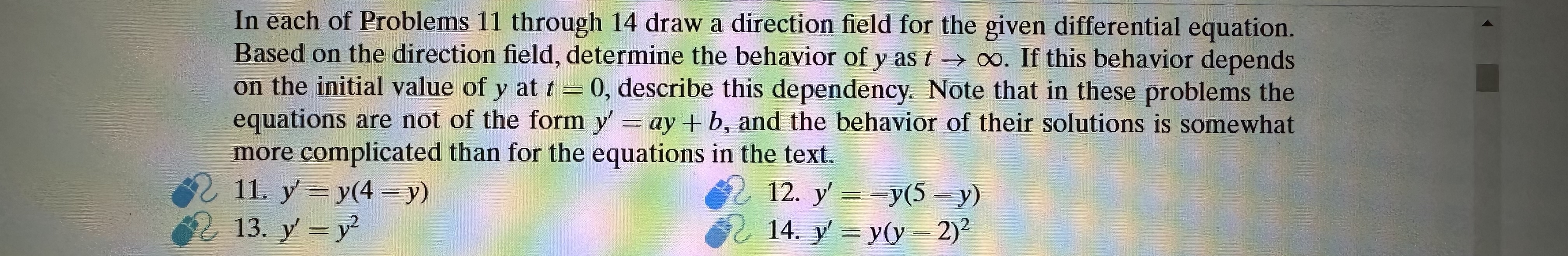In each of Problems 11 ﻿through 14 ﻿draw a direction | Chegg.com