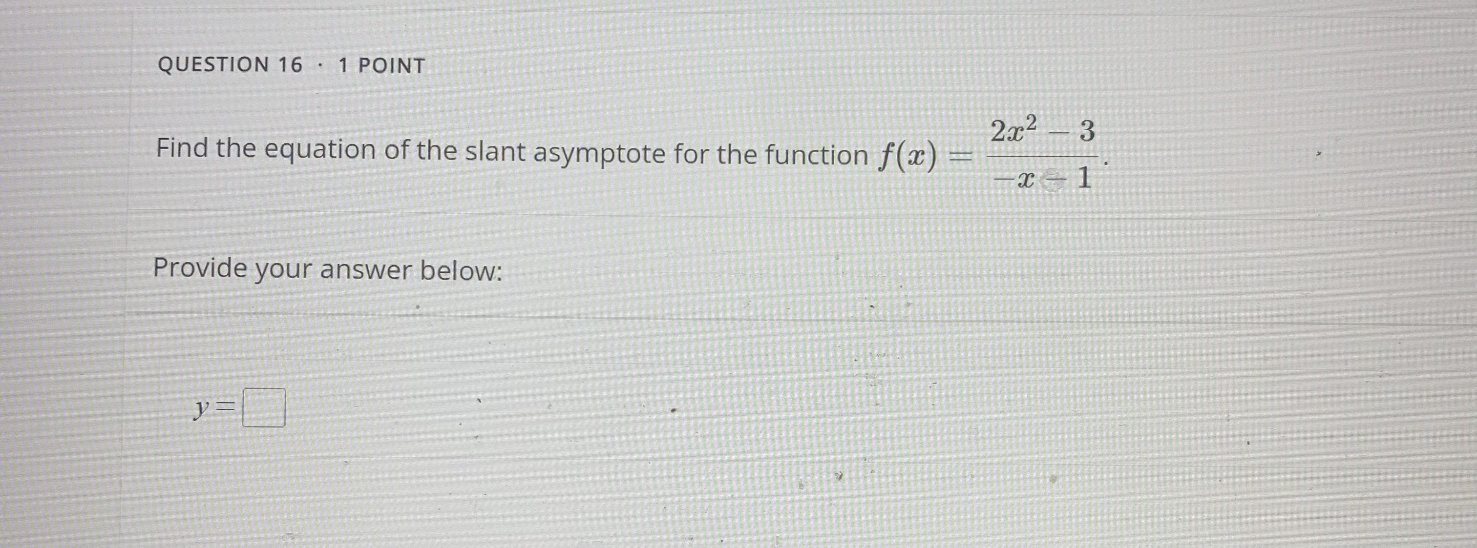 Solved QUESTION 16 * 1 ﻿POINTFind the equation of the slant | Chegg.com