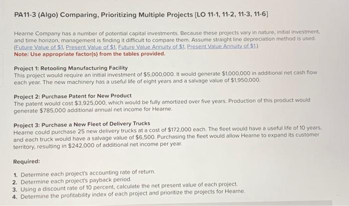Solved PA11-3 (Algo) Comparing, Prioritizing Multiple | Chegg.com
