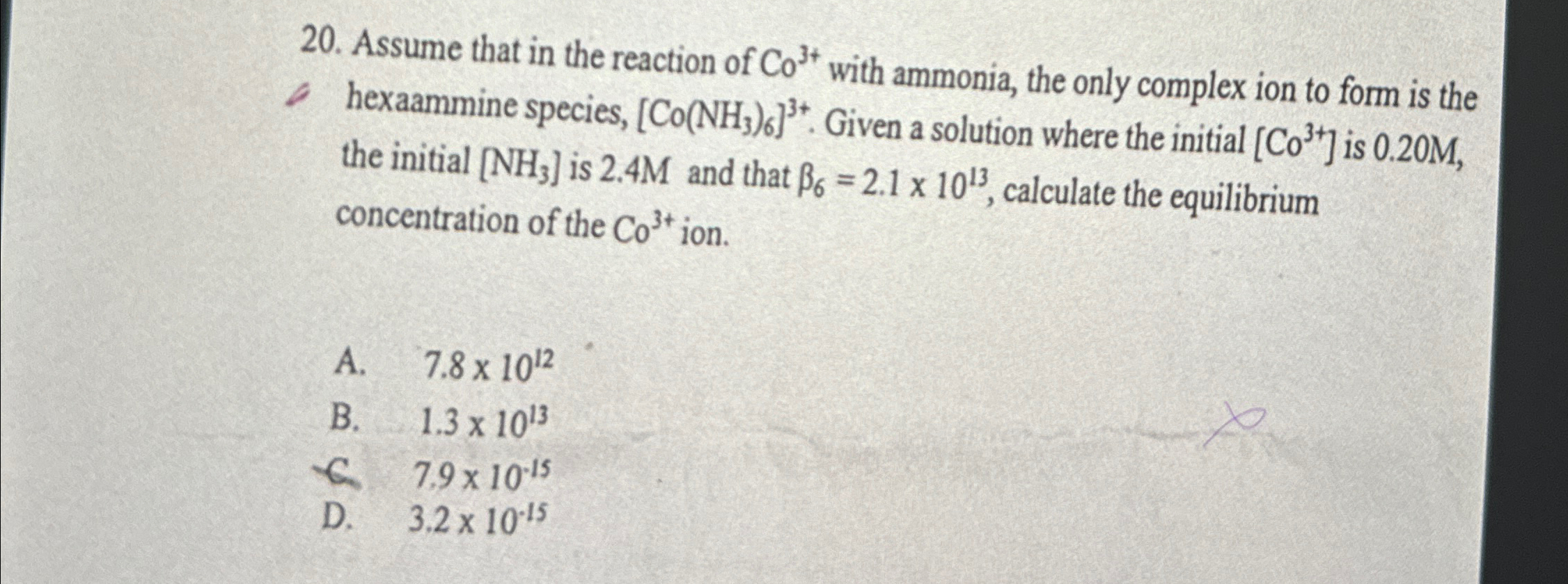 Solved Assume that in the reaction of CO3+ ﻿with ammonia, | Chegg.com