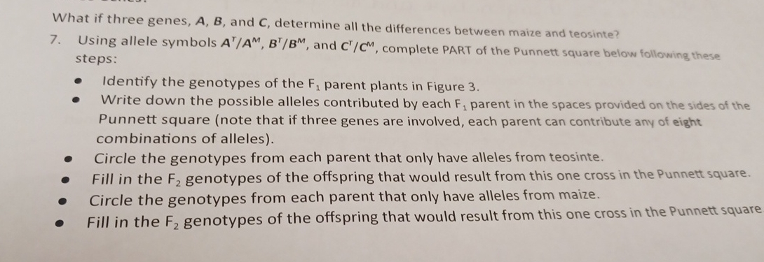 What if three genes, A,B, ﻿and C, ﻿determine all the | Chegg.com