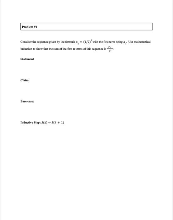 Solved Consider the sequence given by the formula 𝑎𝑘 = | Chegg.com