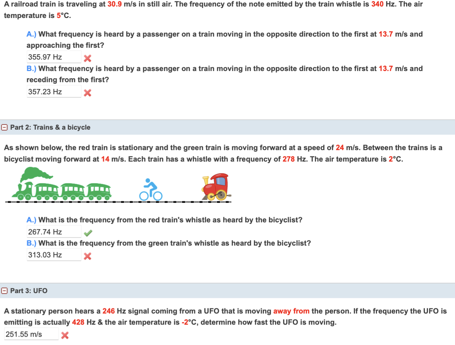 Solved PLEASE ANSWER QUICKLY A railroad train is traveling | Chegg.com