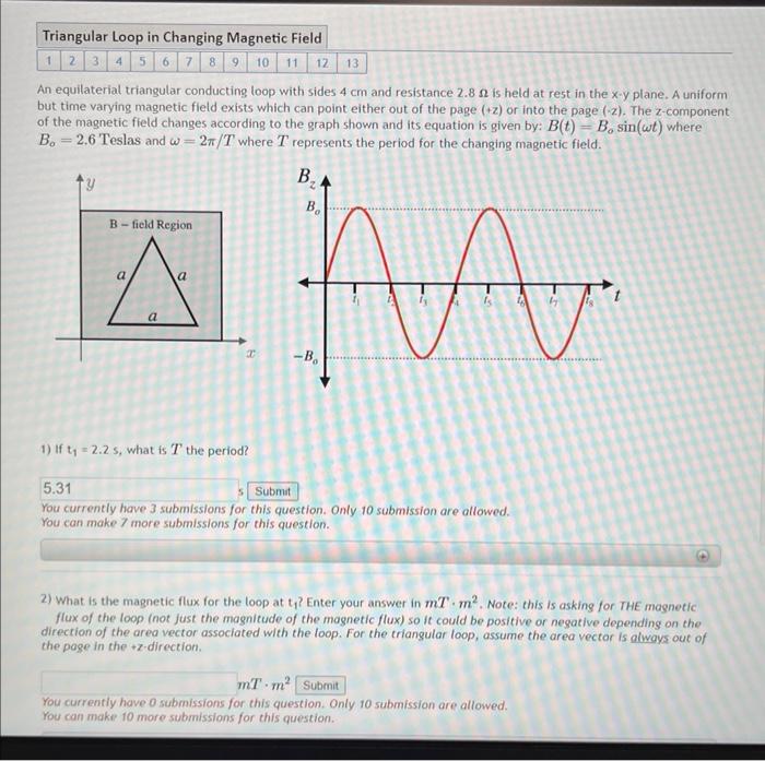 An equilaterial triangular conducting loop with sides | Chegg.com