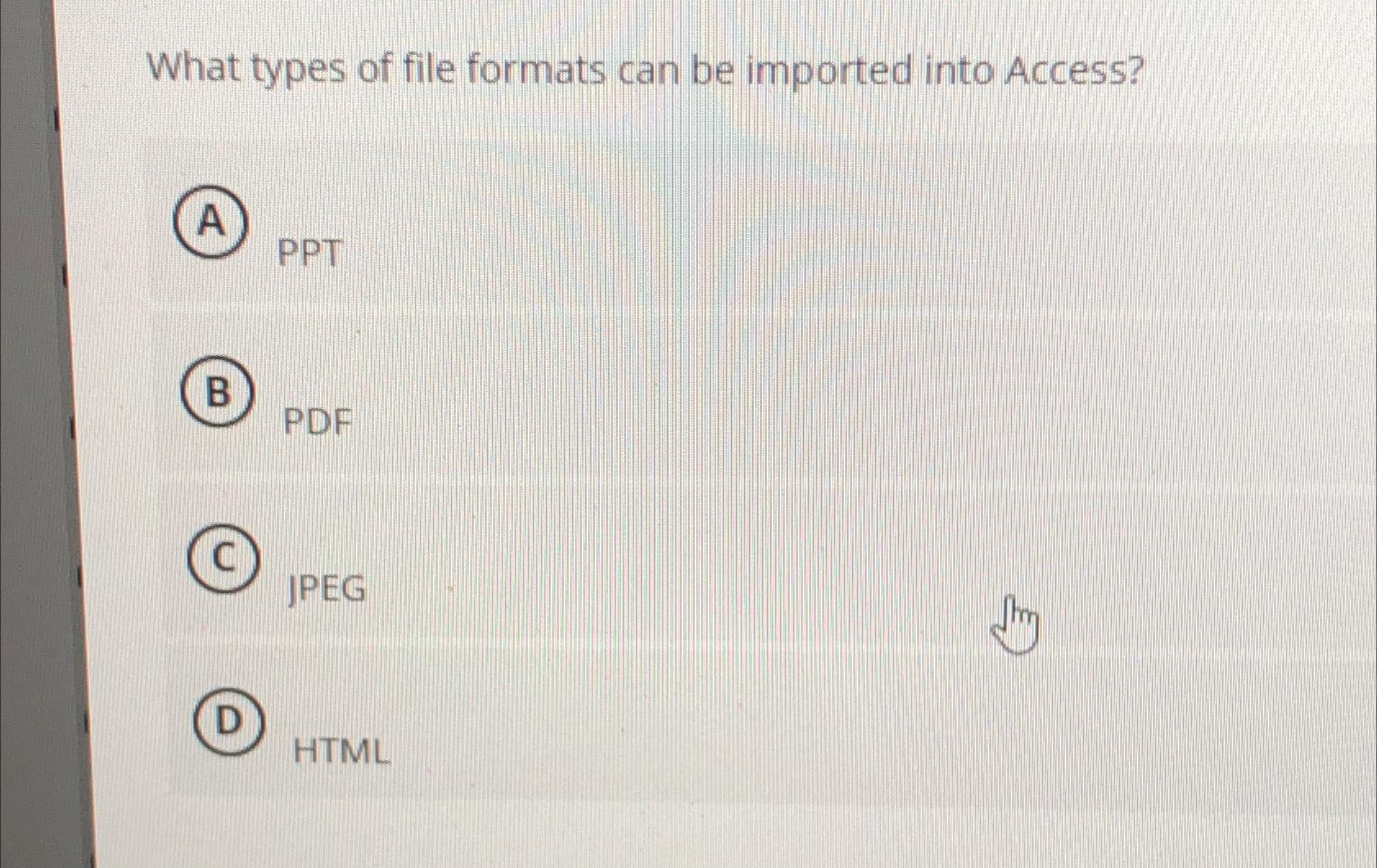 Solved What types of file formats can be imported into | Chegg.com