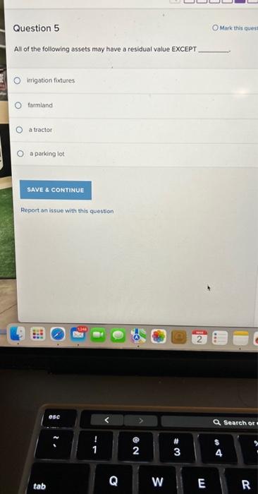 Solved All of the following assets may have a residual value | Chegg.com
