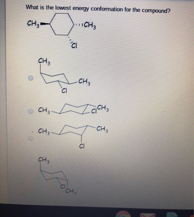 Solved What is the lowest energy conformation for the | Chegg.com