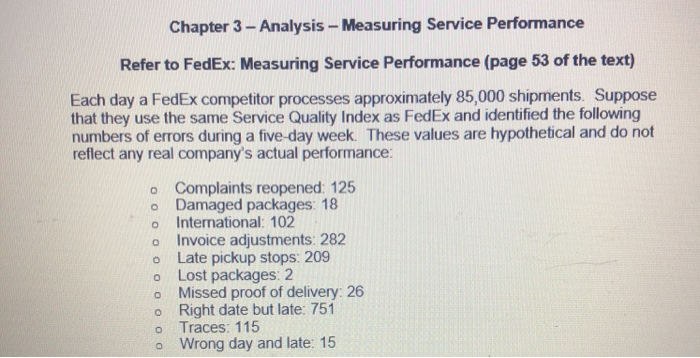 Chapter 3 - Analysis - Measuring Service Performance | Chegg.com