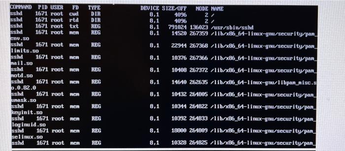Solved Which command and flags produced this output? | Chegg.com