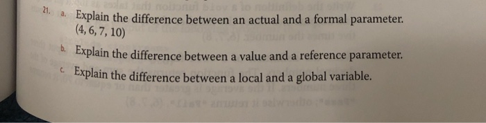 Solved Explain the difference between an actual and a formal | Chegg.com