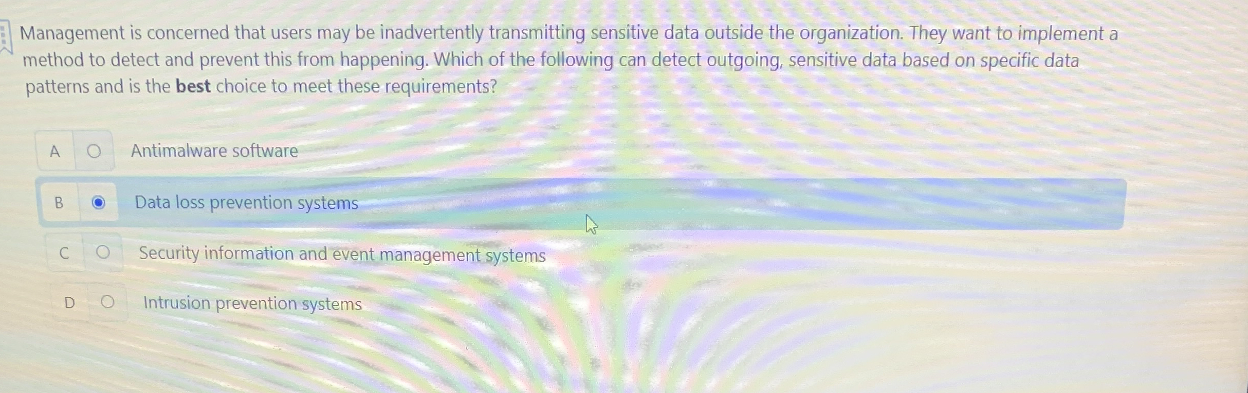 Solved Management is concerned that users may be | Chegg.com