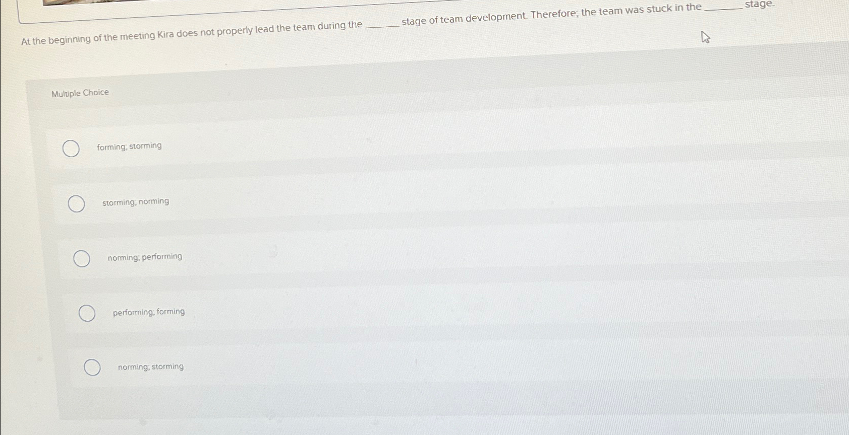 Solved At the beginning of the meeting Kira does not | Chegg.com