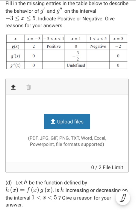 Solved Fill in the missing entries in the table below to | Chegg.com