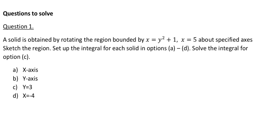 Solved Questions to solveQuestion 1.A solid is obtained by | Chegg.com