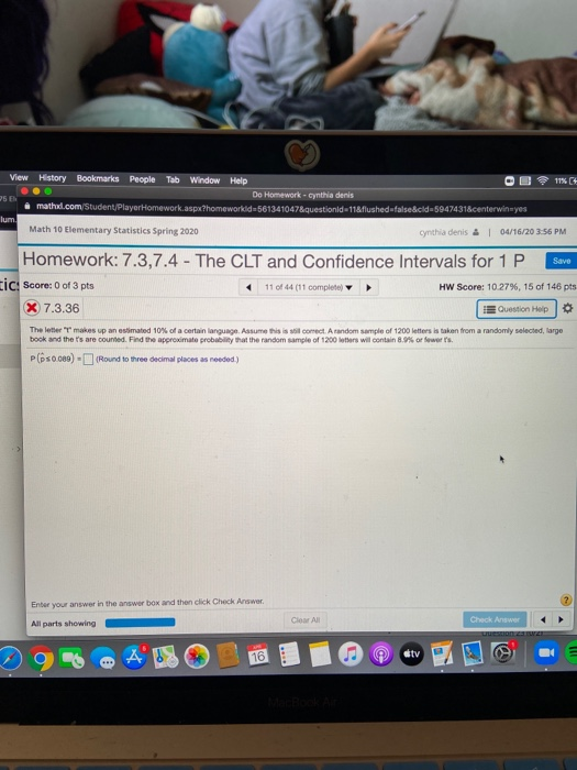 Solved View History Bookmarks People Tab Window Help O 11G | Chegg.com