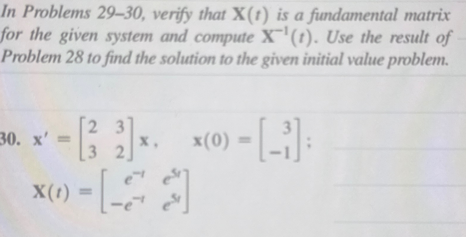 Solved In Problems 29-30, ﻿verify that x(t) ﻿is a | Chegg.com