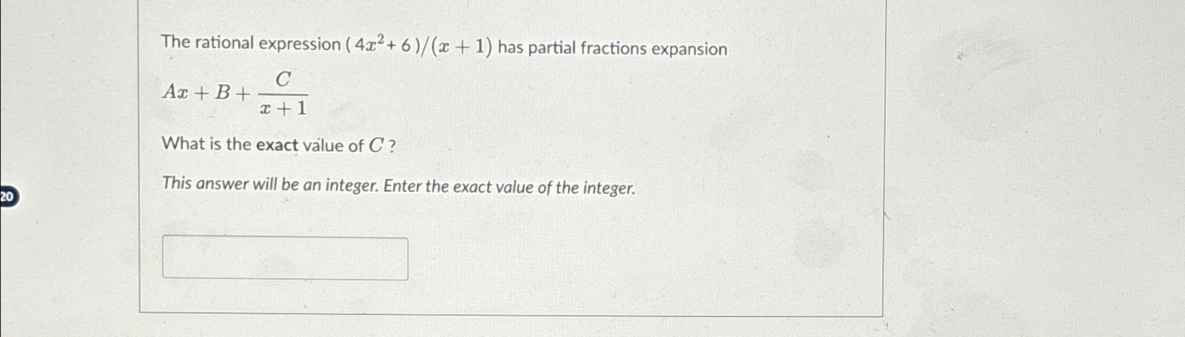 Solved The rational expression 4x2+6x+1 ﻿has partial | Chegg.com