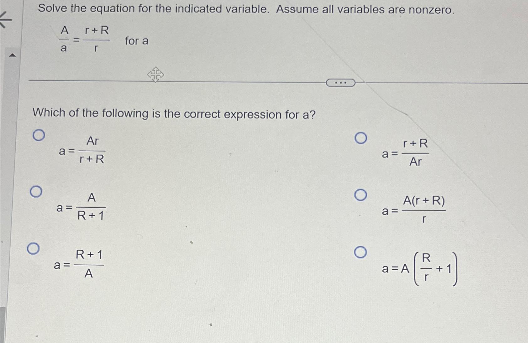 Solved Solve the equation for the indicated variable. Assume | Chegg.com