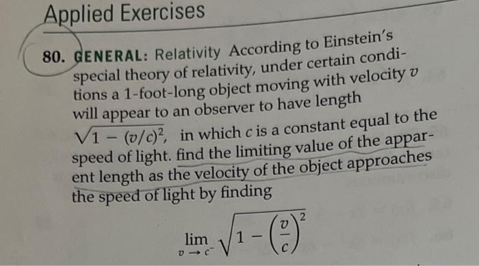 Solved 80. GENERAL: Relativity According to Einstein's | Chegg.com